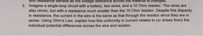 Solved Imagine a single-loop circuit with a battery, two | Chegg.com