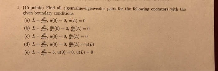 Solved 1. (15 points) Find all eigenvalue-eigenvector pairs | Chegg.com