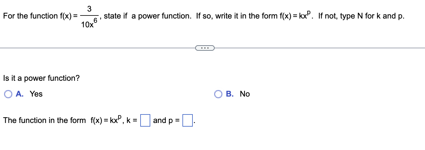 Solved For the function f(x)=10x63, state if a power | Chegg.com