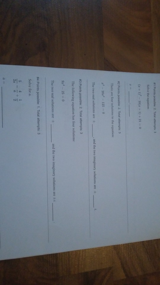 Solved #1 Points possible: 2, Total attempts: 3 Solve the | Chegg.com