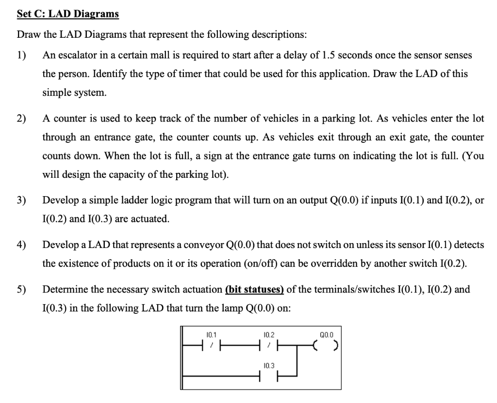 Solved Set C: LAD Diagrams Draw the LAD Diagrams that | Chegg.com