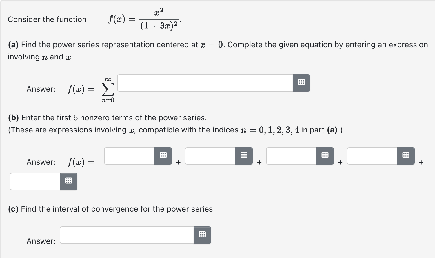 Solved Consider the function f(x)=(1+3x)2x2 (a) Find the | Chegg.com