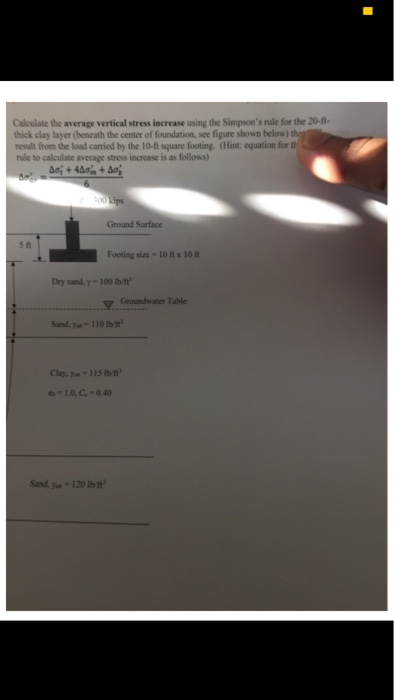 Solved Calculate the average vertical stress increase using | Chegg.com