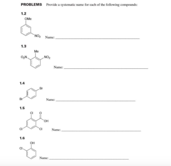 Solved PROBLEMS Provide a systematic name for each of the | Chegg.com