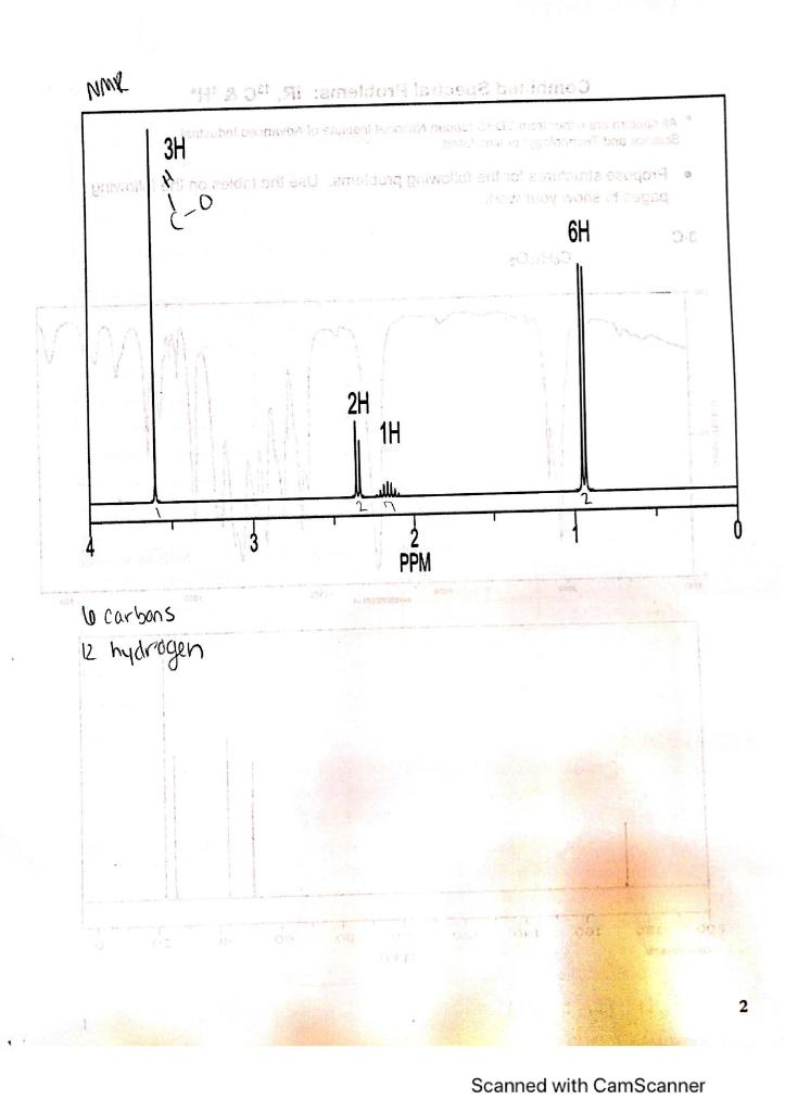 Solved Combined Spectral Problems: IR, 13C & 'H* * All | Chegg.com