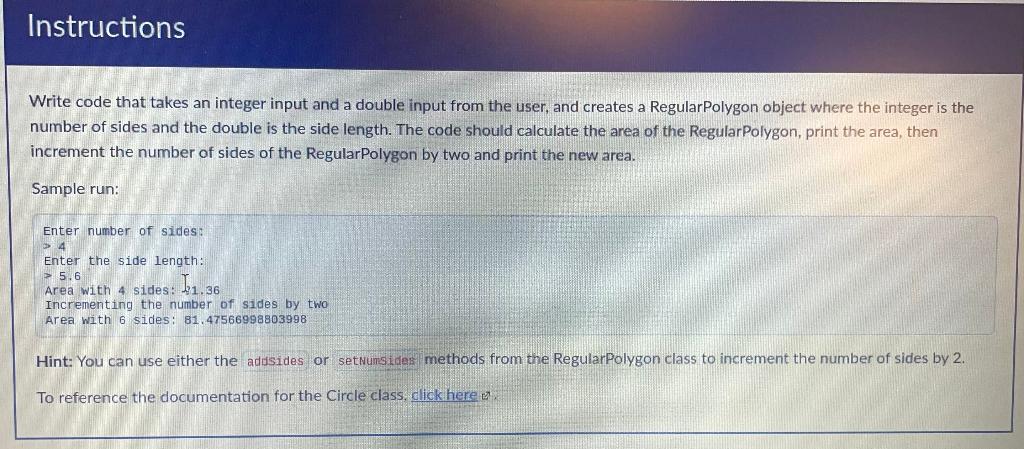 Solved Write Code That Takes An Integer Input And A Double 6167