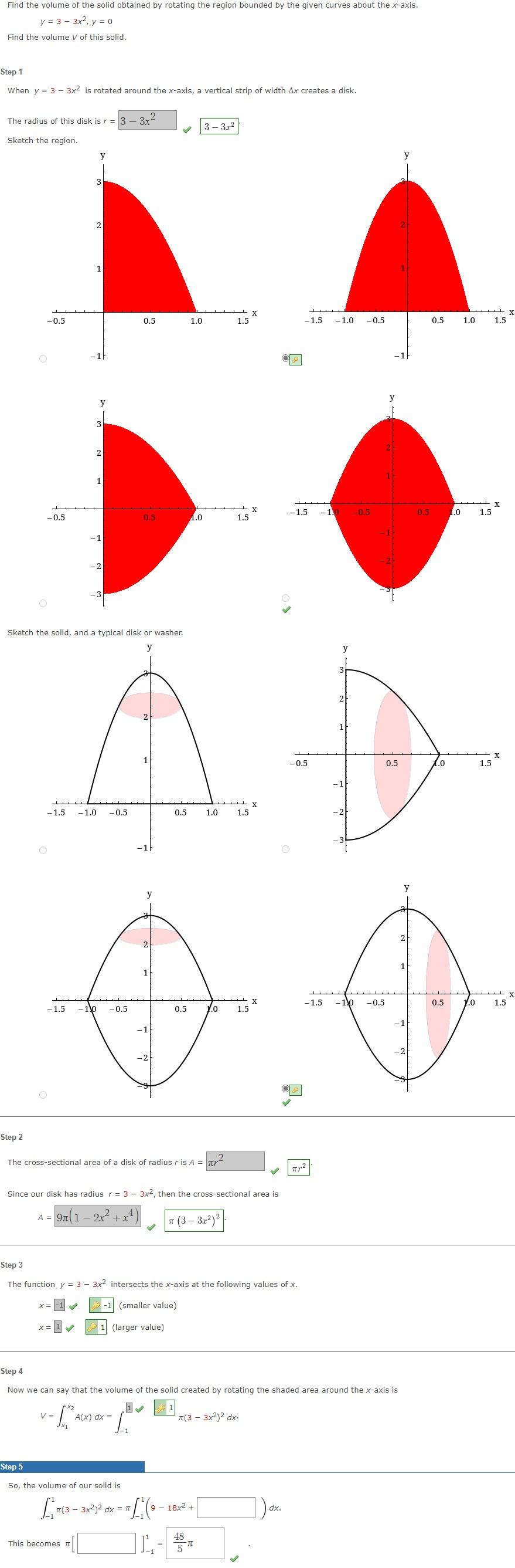 Solved Find the volume of the solid obtained by rotating the | Chegg.com