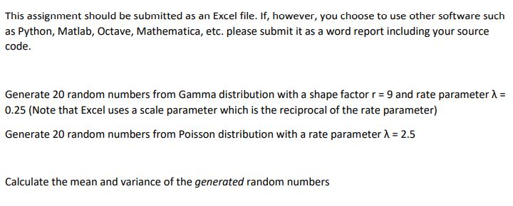Solved This assignment should be submitted as an Excel file. | Chegg.com
