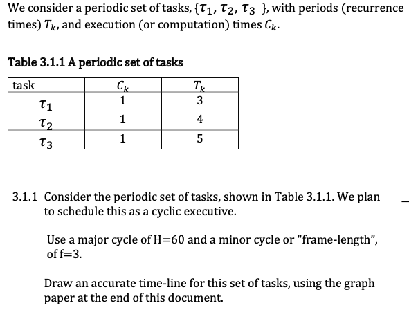 We consider a periodic set of tasks, {τ1,τ2,τ3}, with | Chegg.com
