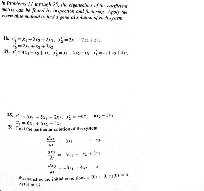 Solved In Problems 17 through 25, the eigenvalues of the | Chegg.com