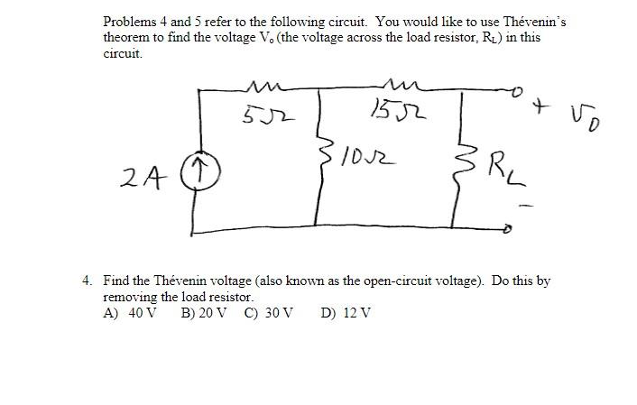 Solved Problems 4 and 5 refer to the following circuit. You | Chegg.com