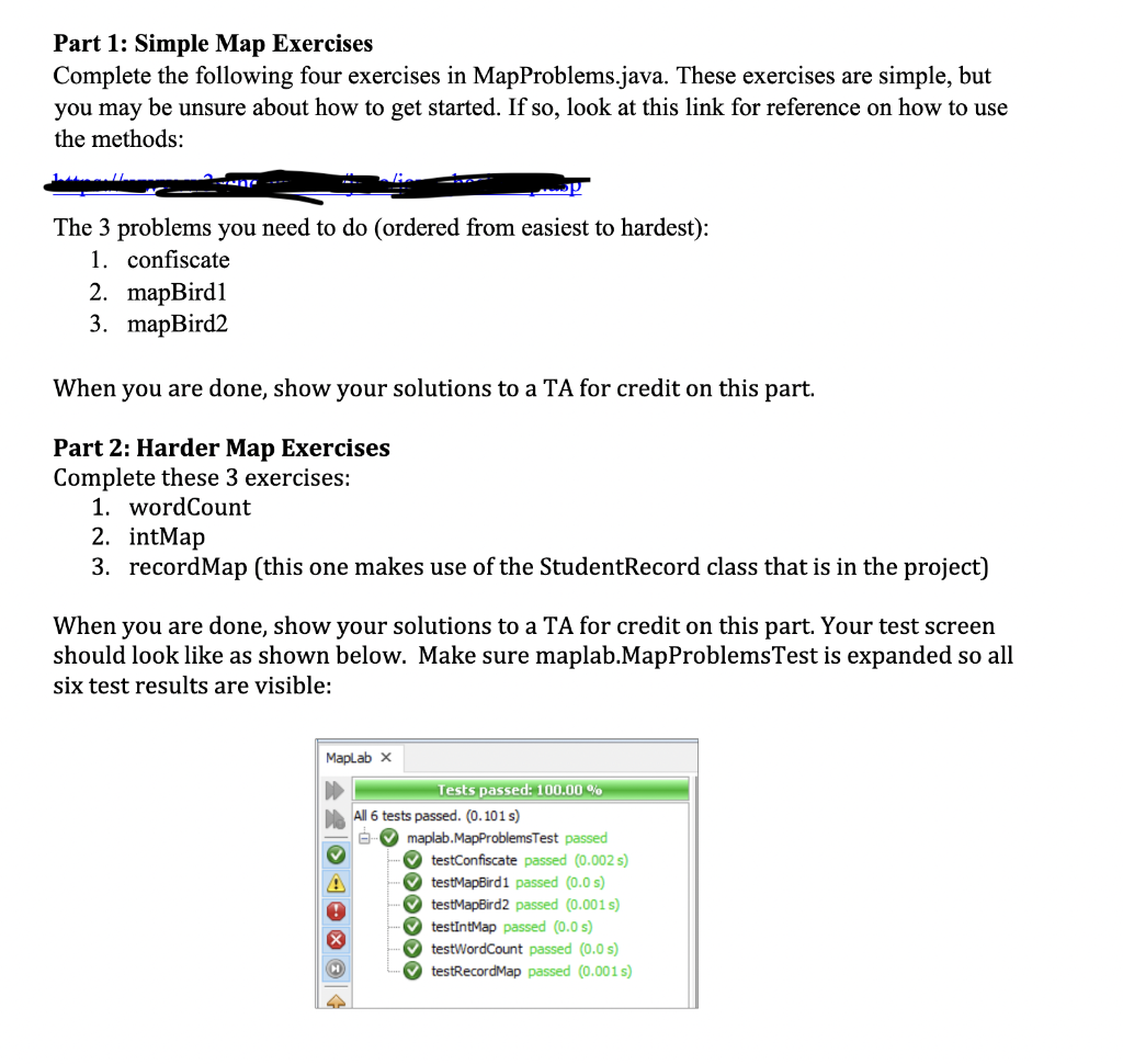 Part 1: Simple Map Exercises Complete the following | Chegg.com