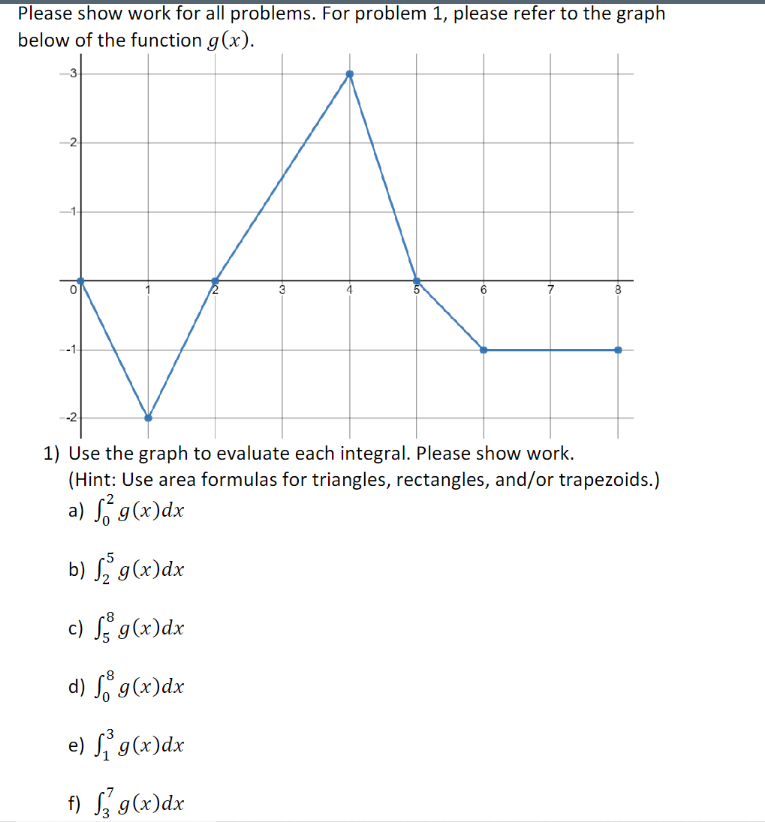 Solved Please show work for all problems. For problem 1, | Chegg.com