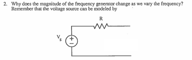 Solved 2. Why does the magnitude of the frequency generator | Chegg.com