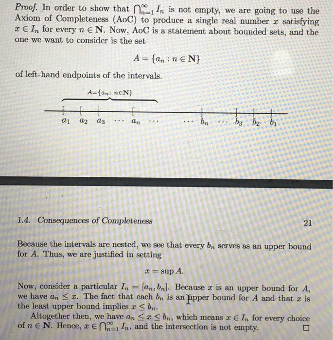 Solved Proof Axiom of Completeness (AoC) to produce a single | Chegg.com