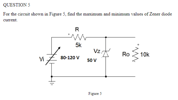 Solved For the circuit shown in Figure 5, find the maximum | Chegg.com