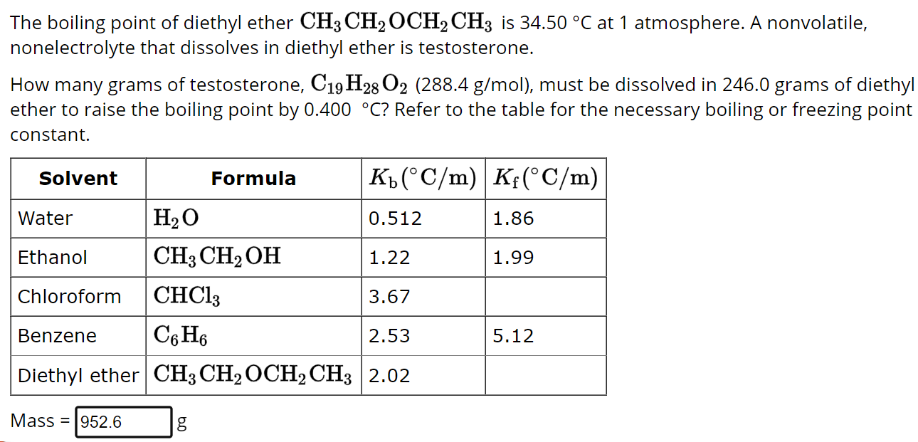 Solved The boiling point of diethyl ether CH3CH2OCH2CH3 is | Chegg.com