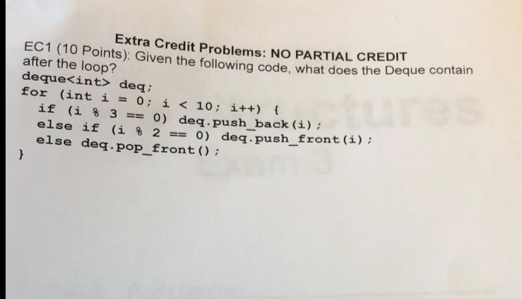 Solved Extra Credit Problems: NO PARTIAL CREDIT EC1 (10 | Chegg.com