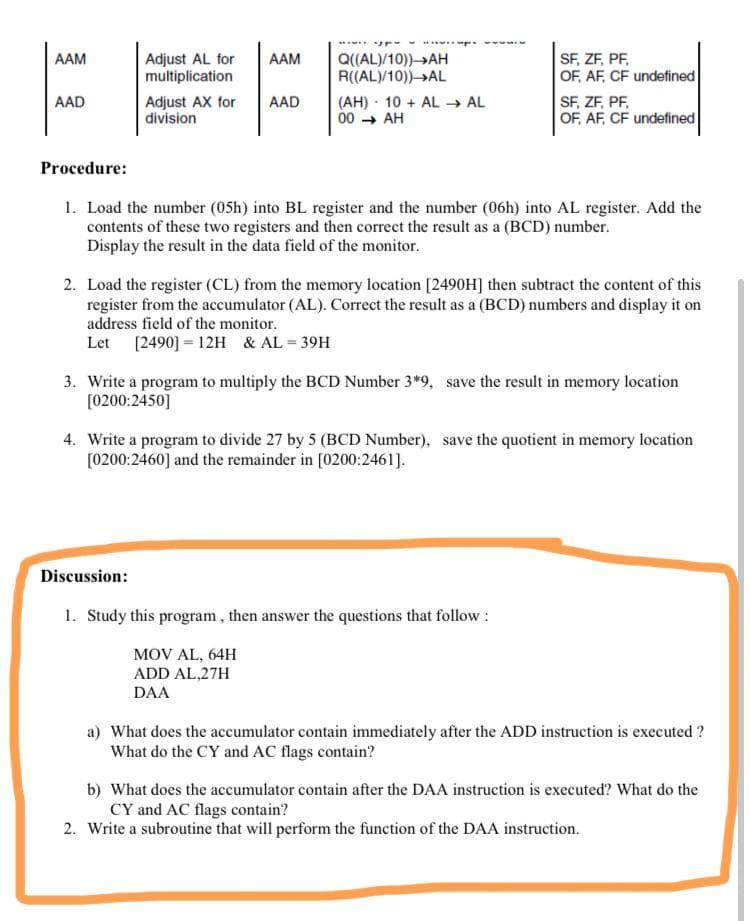 Solved EXPERIMENT 7 BCD ARITHMETIC Objectives: 1. Learning | Chegg.com