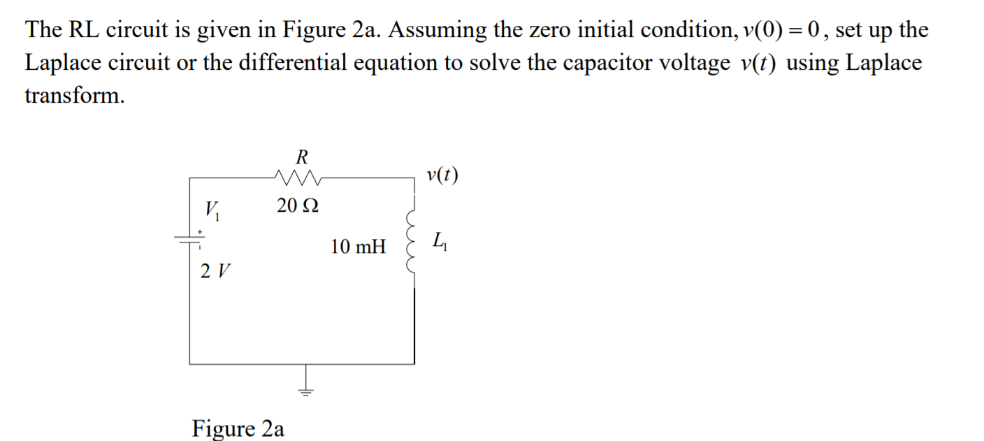 Solved Solve part A circuits using Laplace transform. The | Chegg.com