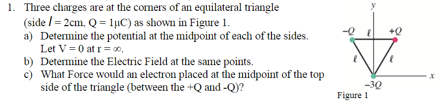 Solved a) Determine the potential at the midpoint of each of | Chegg.com