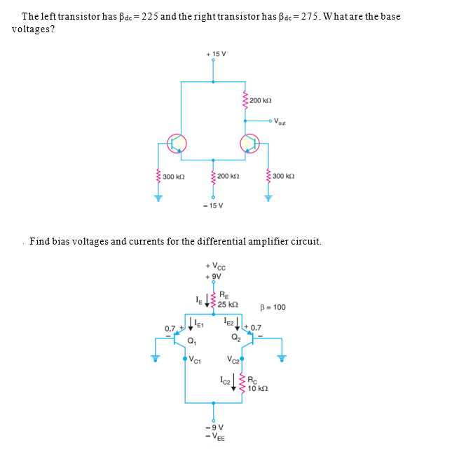 Solved The left transistor has Bac=225 and the right | Chegg.com
