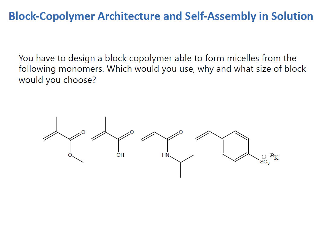 Solved Block-Copolymer Architecture and Self-Assembly in | Chegg.com