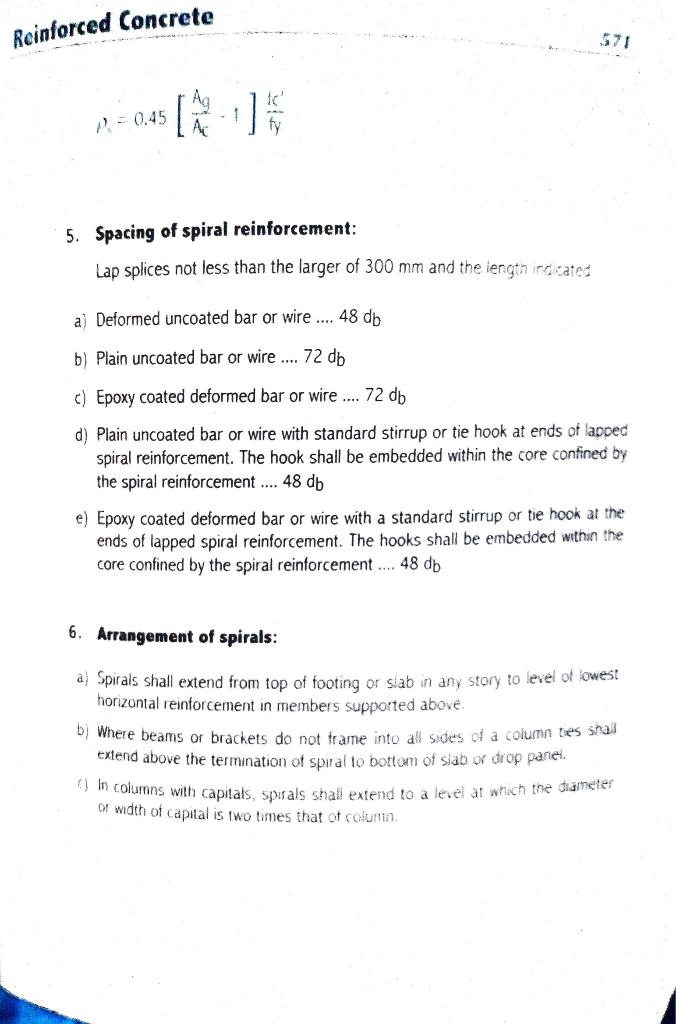 Solved A circular, spiral column 420 mm in diameter is | Chegg.com