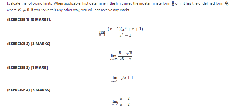 Solved Evaluate the following limits. When applicable, first | Chegg.com