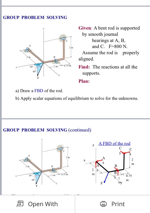 Solved GROUP PROBLEM SOLVING Given: A bent rod is supported | Chegg.com