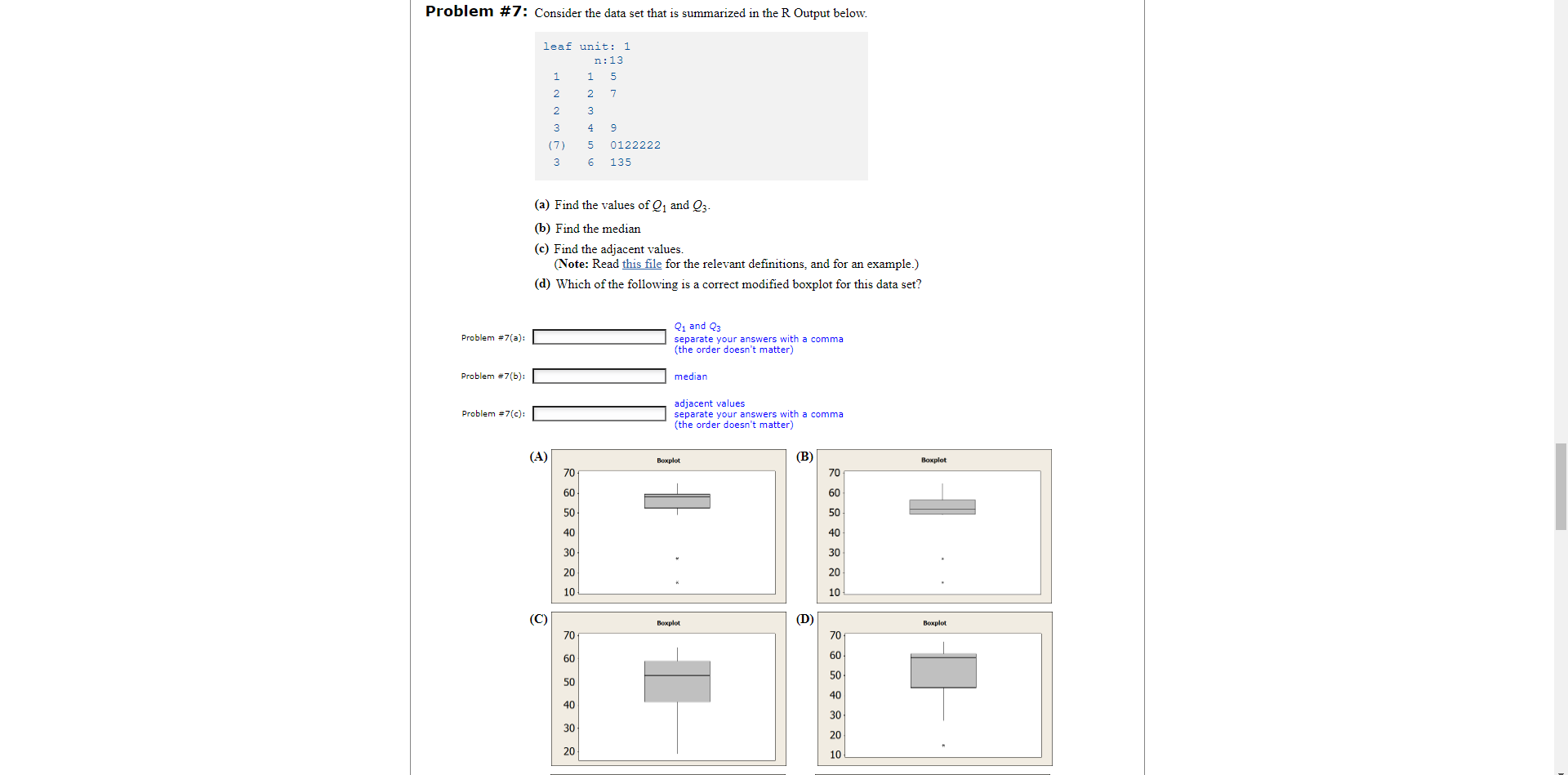 Problem #7: Consider the data set that is summarized | Chegg.com