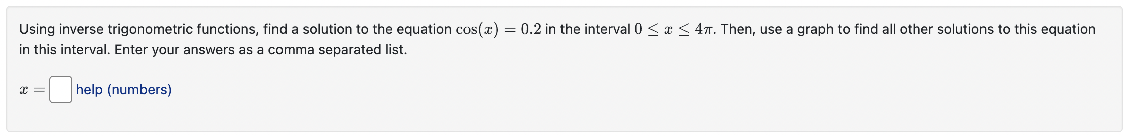 Solved Using inverse trigonometric functions, find a | Chegg.com