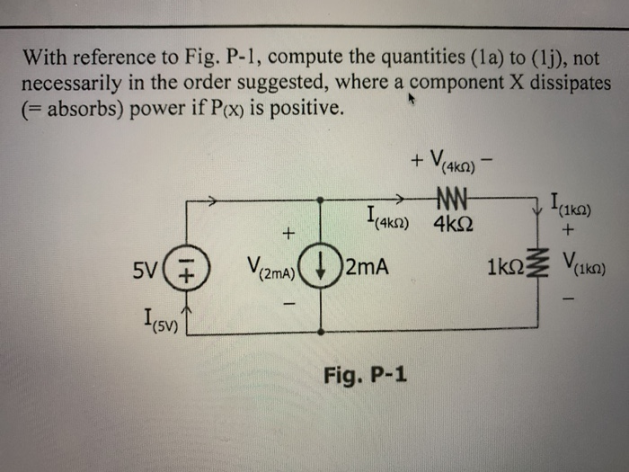 Solved With reference to Fig. P-1, compute the quantities | Chegg.com