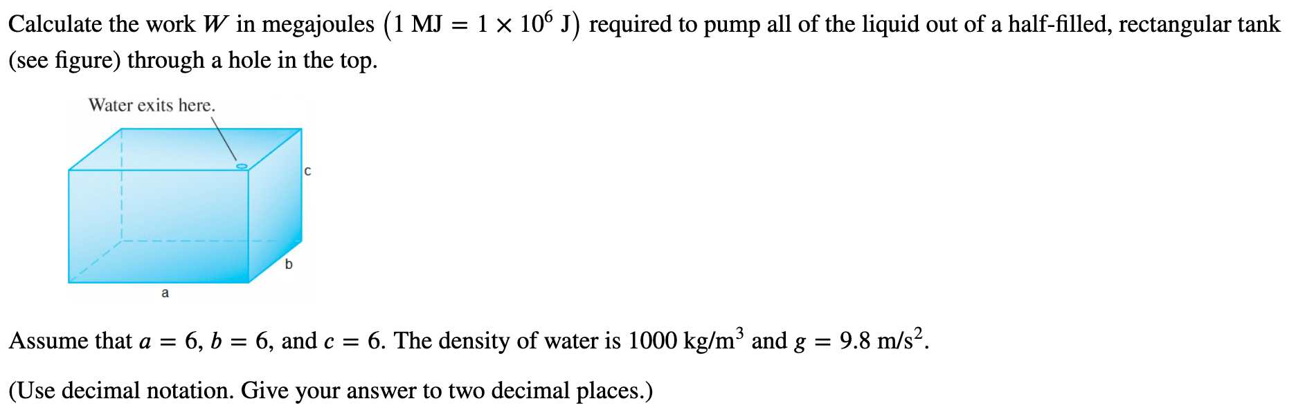 Solved Calculate the work W in megajoules (1 MJ = 1 x 10Ⓡ J) | Chegg.com