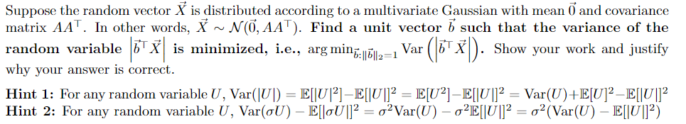 Solved Suppose the random vector vec(x) ﻿is distributed | Chegg.com
