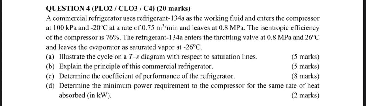 Solved QUESTION 4 (PLO2 / CLO3 / C4) (20 marks) A commercial | Chegg.com