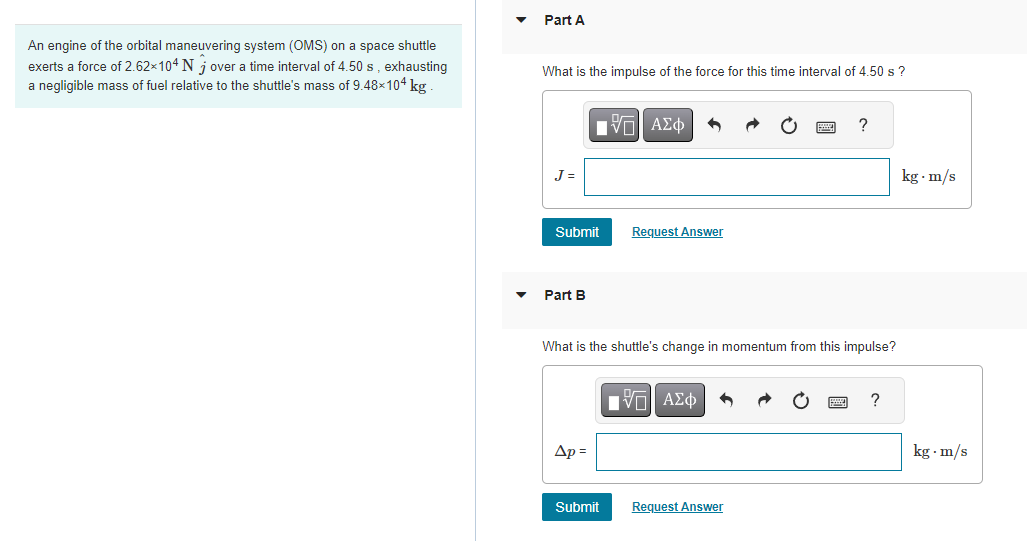 Solved An engine of the orbital maneuvering system (OMS) on | Chegg.com