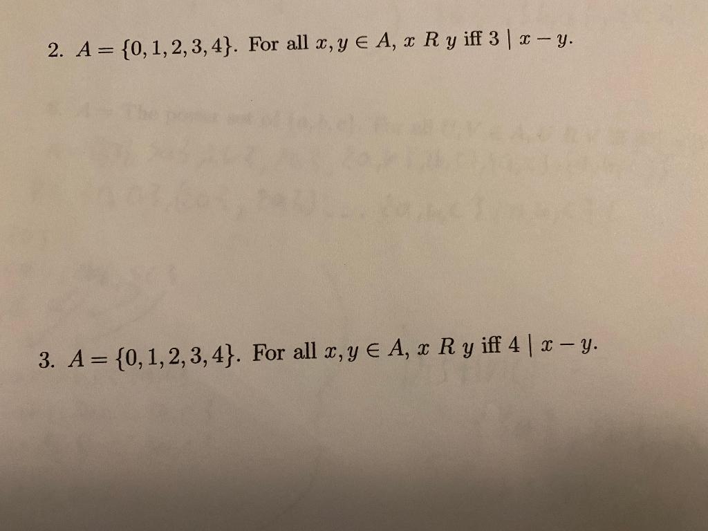 Solved In the following observe that R is an equivalence | Chegg.com