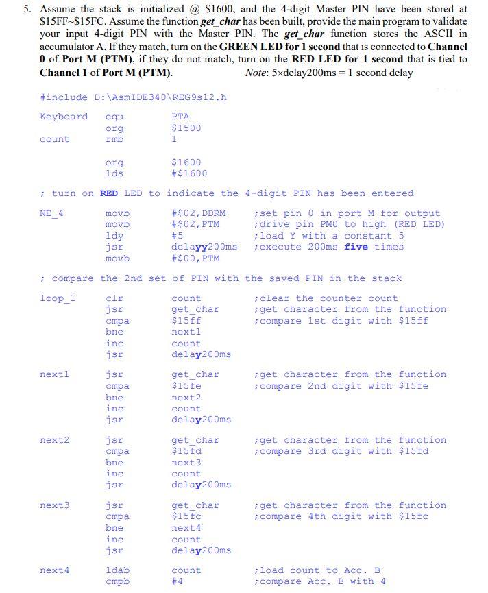 Solved This Is Hcs12 Assembly I Need A Detailed Desription 