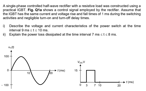 Solved A single-phase controlled half-wave rectifier with a | Chegg.com