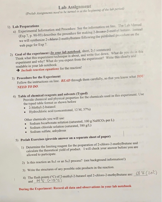 Organic Chemistry Lab Techniques Exp 7: Synthesis of | Chegg.com