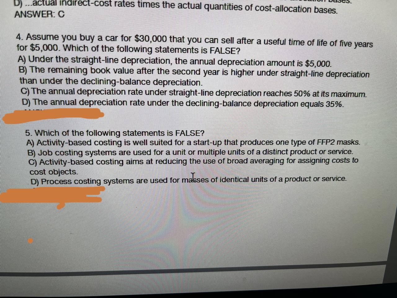 Solved D) ...actual indirect-cost rates times the actual | Chegg.com