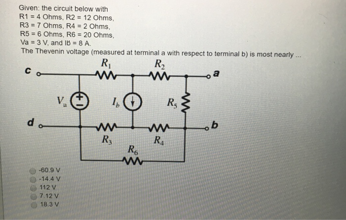 Solved Given: the circuit below with R1-4 Ohms, R2 = 12 | Chegg.com