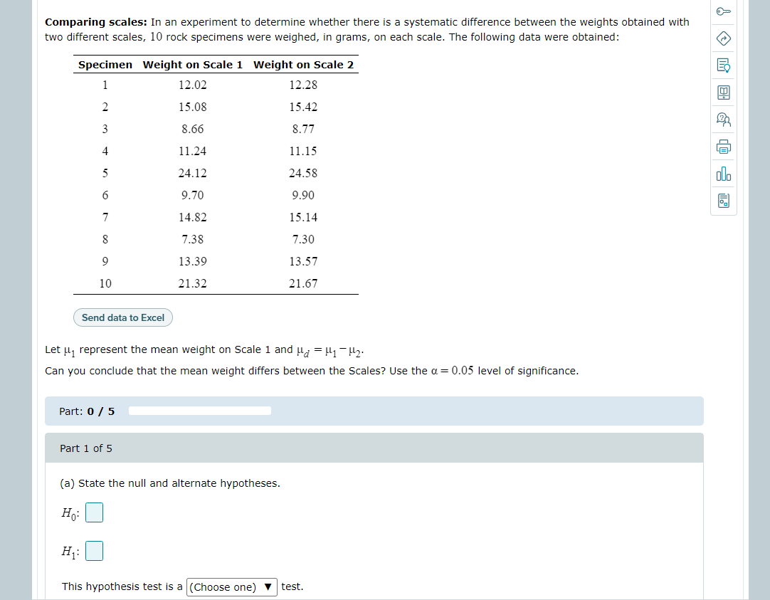 Solved Comparing scales: In an experiment to determine | Chegg.com