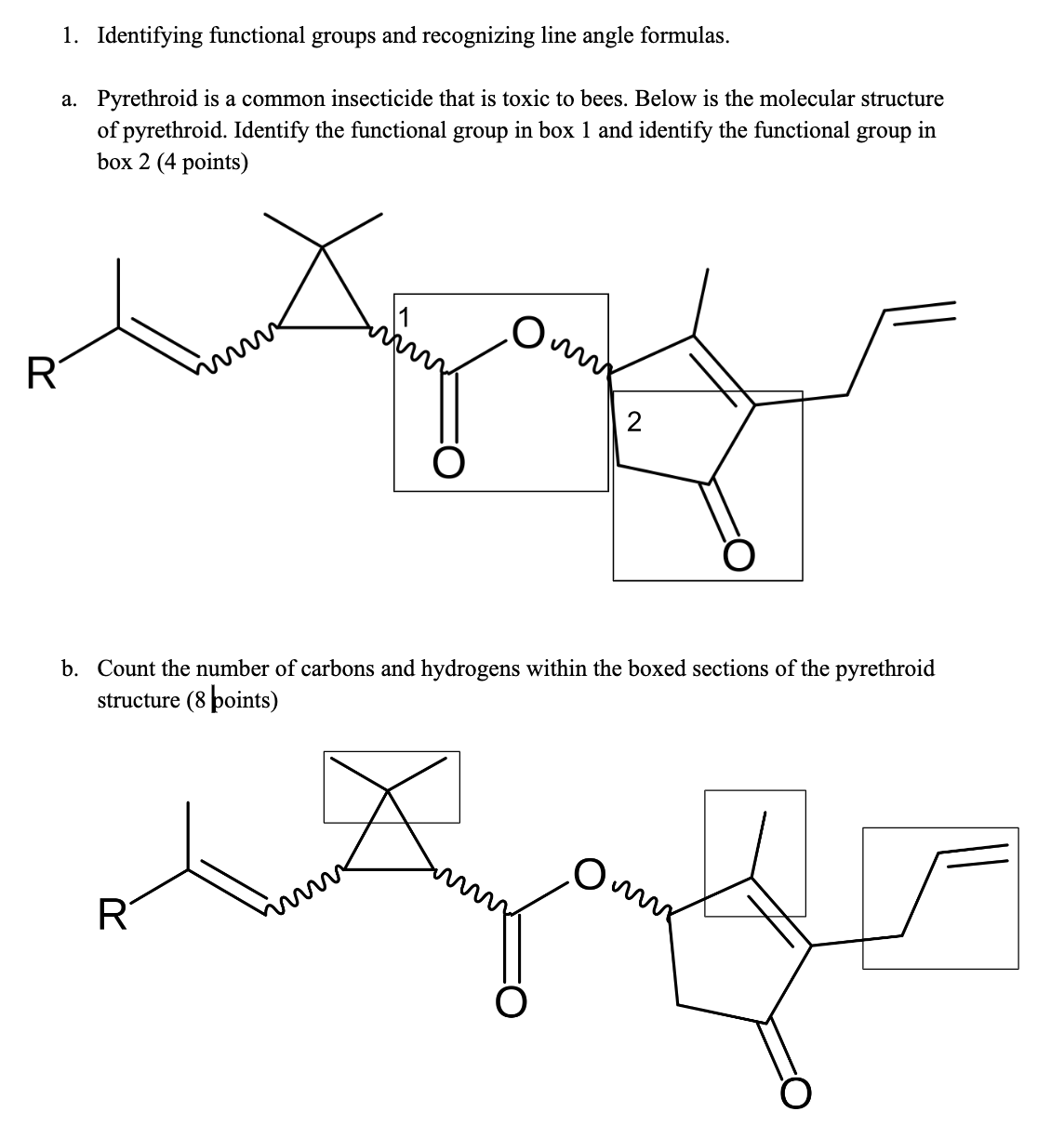 Solved 1. Identifying functional groups and recognizing line | Chegg.com