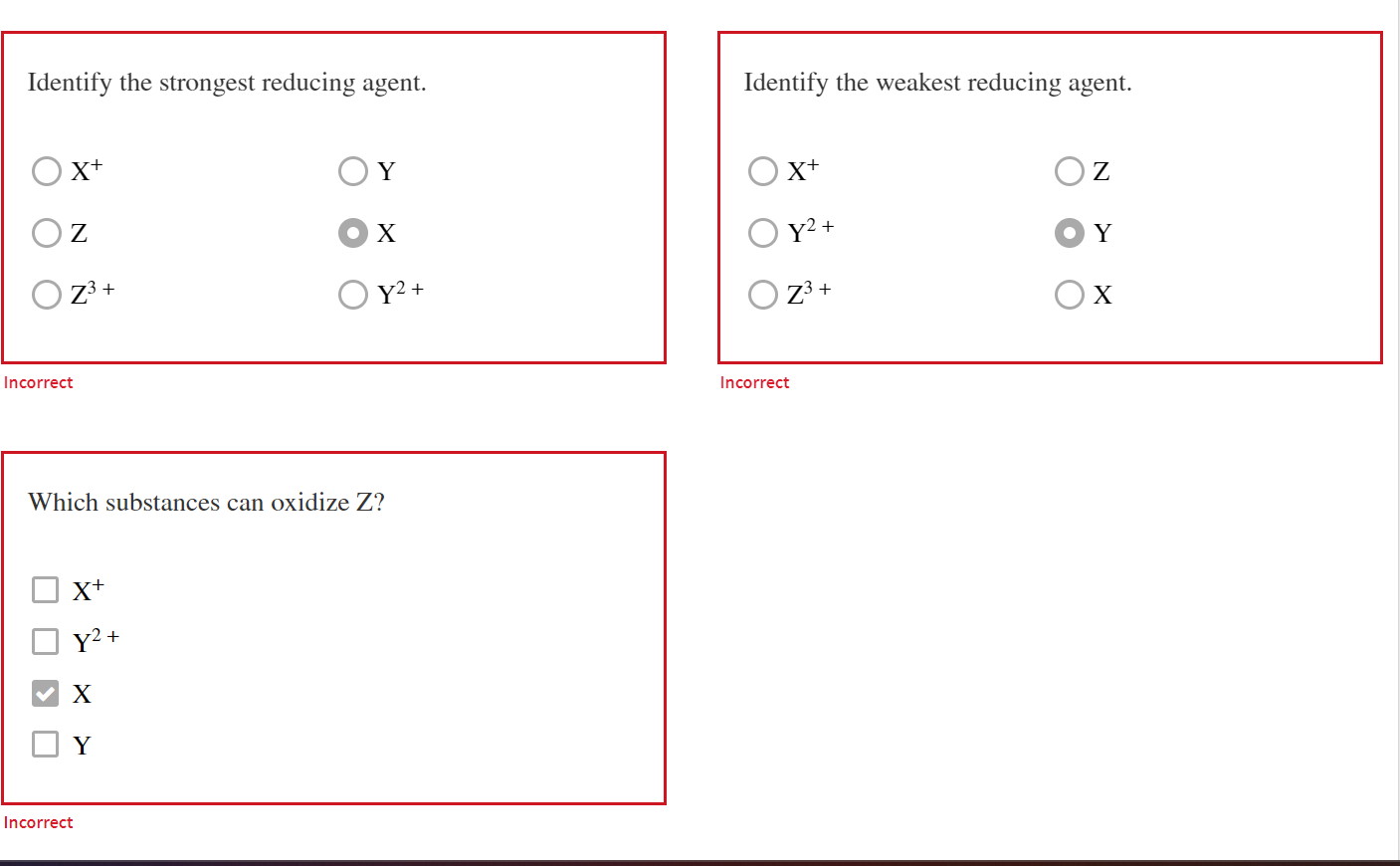 Solved Consider these generic half-reactions. Identify the | Chegg.com