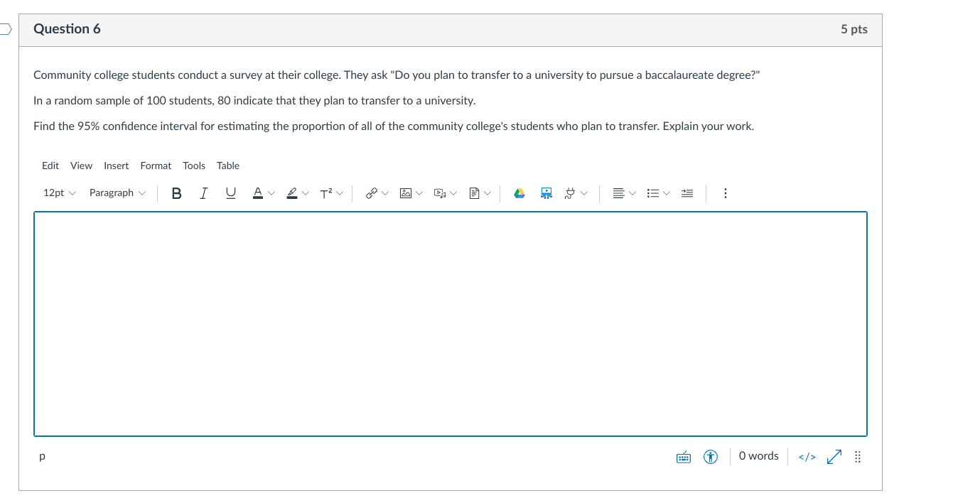Solved Community college students conduct a survey at their | Chegg.com