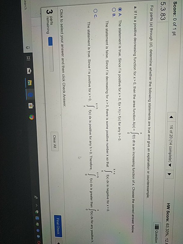 Solved Score: 0 of 1 pt 16 of 20 (14 complete) HW Score: | Chegg.com Solved Score: 0 of 1 pt 16 of 20 (14 complete) HW Score: | Chegg.com