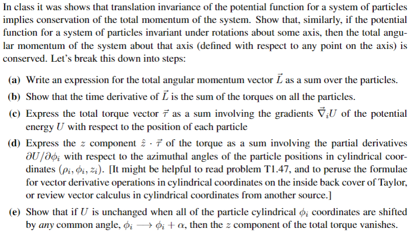 Solved In class it was shows that translation invariance of | Chegg.com