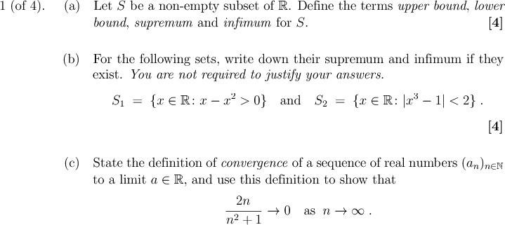 Solved (a) Let S be a non-empty subset of R. Define the | Chegg.com